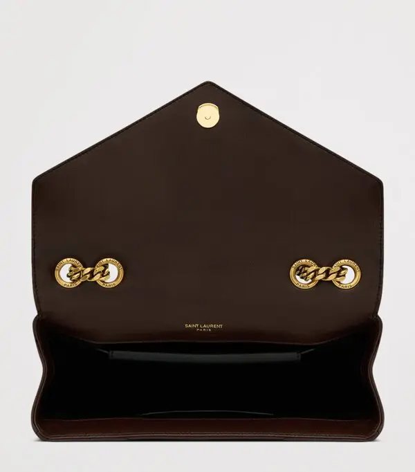 Saint Laurent Small Leather Loulou Shoulder Bag - Brown