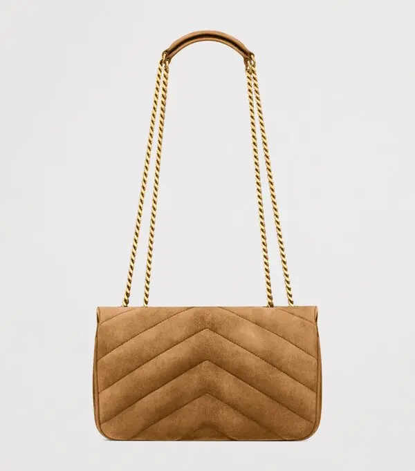 Saint Laurent Small Suede Loulou Shoulder Bag - Beige