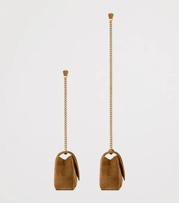 Saint Laurent Small Suede Loulou Shoulder Bag - Beige