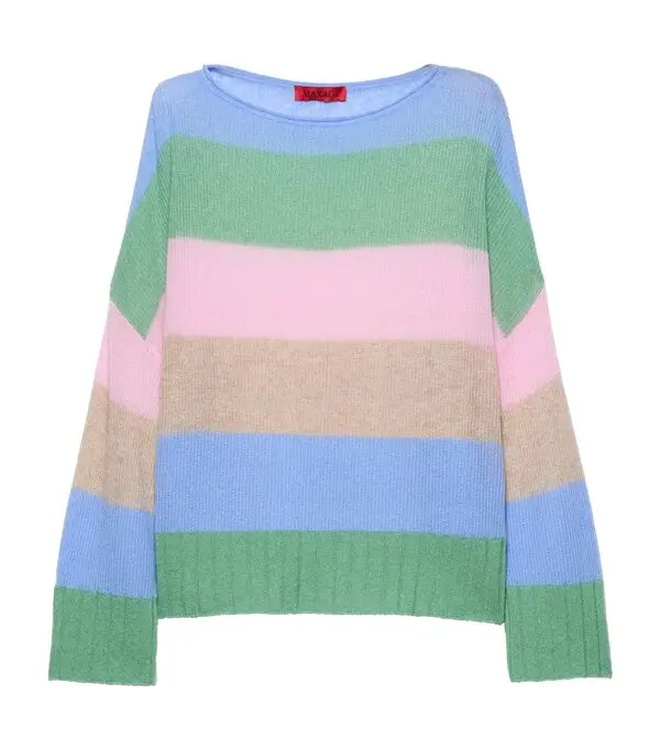 Max & Co. Linen Striped Sweater - Green