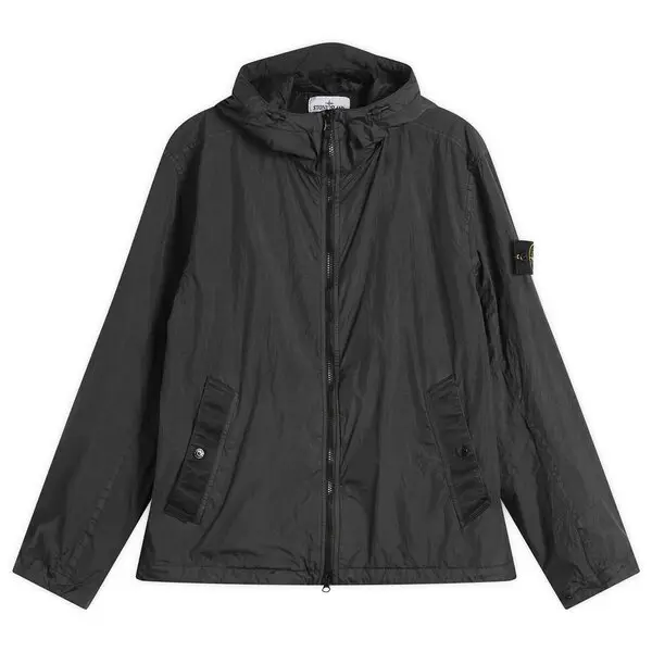 Stone Island Crinkle Reps Hooded Jacket - Black