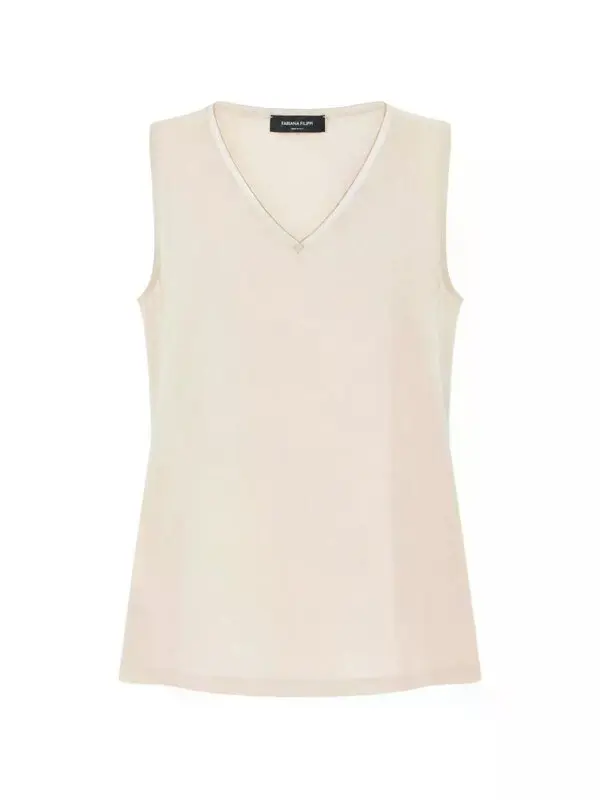 Fabiana Filippi V-neck Sleeveless Blouse - Neutrals