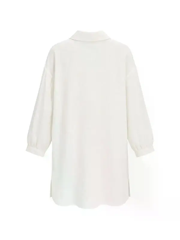 GRAN SASSO Bianca Button-placket Long-line Shirt