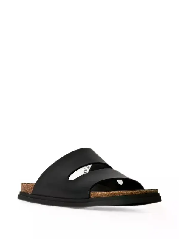 THE ROW Leather Band Sandals - Black