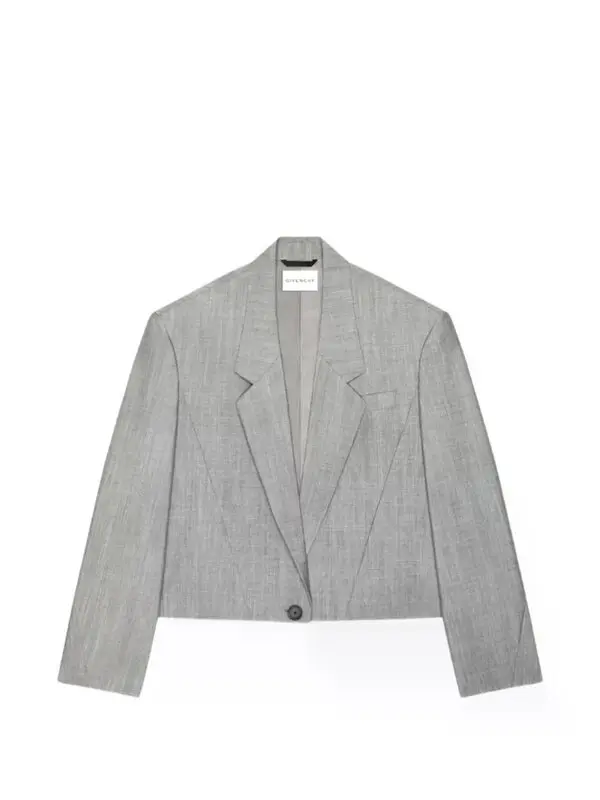 Givenchy Cropped Single-breasted Blazer - Grey