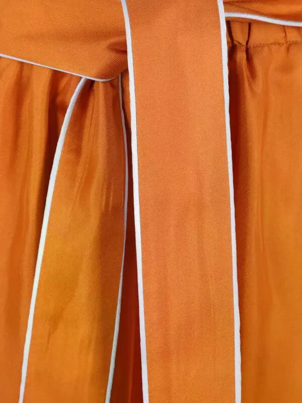 Raquel Diniz Piping-detail Belted Palazzo Pants