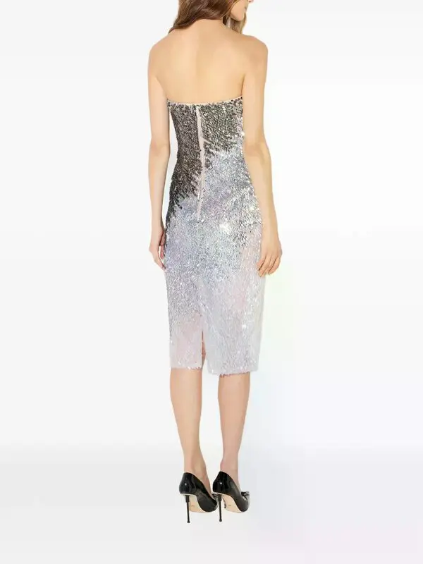 Elisabetta Franchi Off-the-shoulder Metallic Tulle Dress - Neutrals