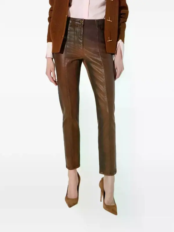 Elisabetta Franchi Cigarette Jeans With Laminated Effect