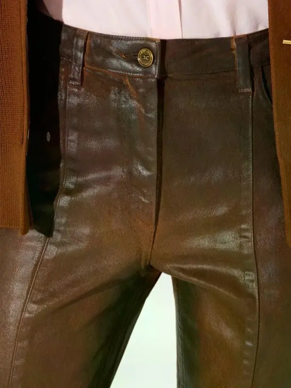 Elisabetta Franchi Cigarette Jeans With Laminated Effect