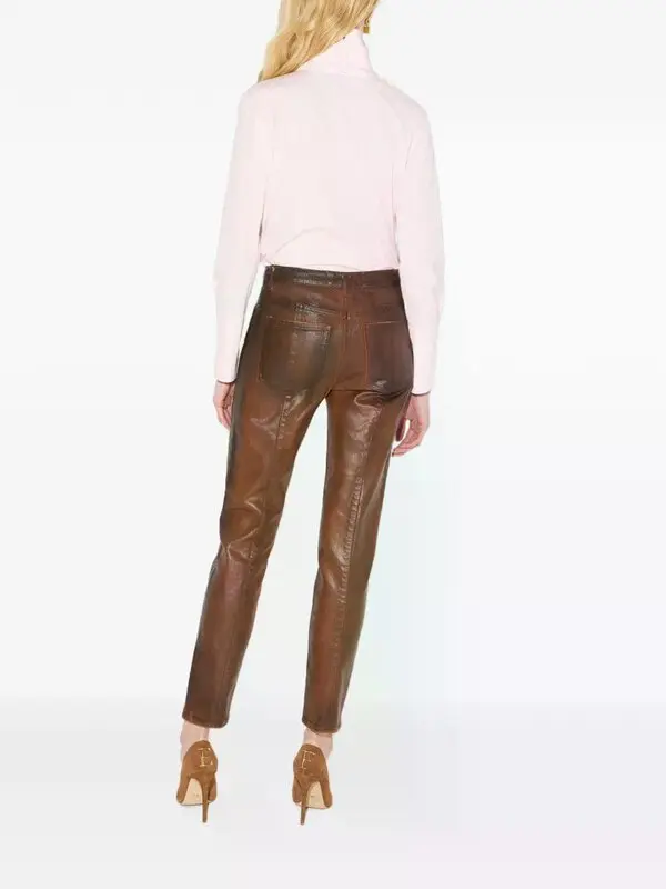 Elisabetta Franchi Cigarette Jeans With Laminated Effect