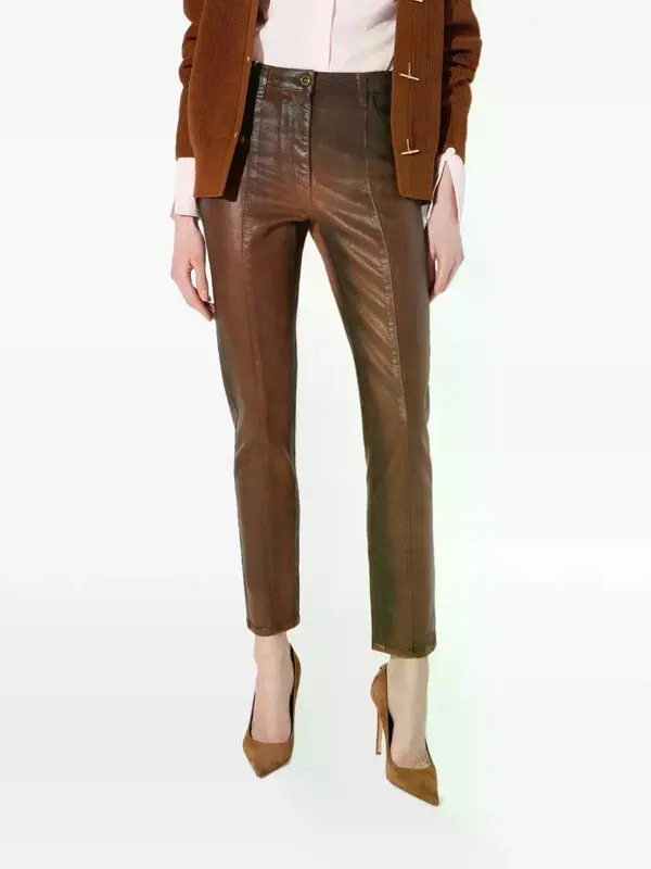 Elisabetta Franchi Cigarette Jeans With Laminated Effect