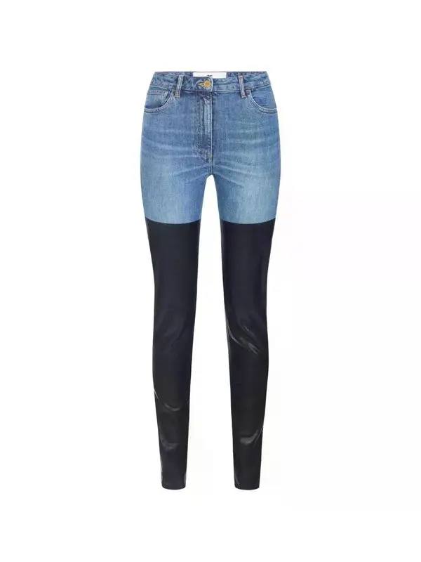 Elisabetta Franchi Cigarette Jeans With Double Texture