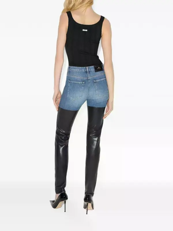 Elisabetta Franchi Cigarette Jeans With Double Texture