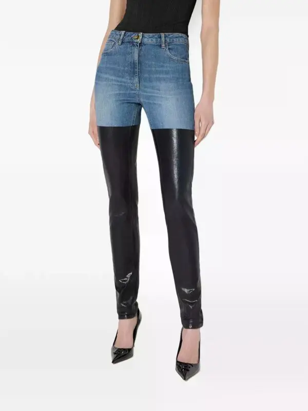 Elisabetta Franchi Cigarette Jeans With Double Texture