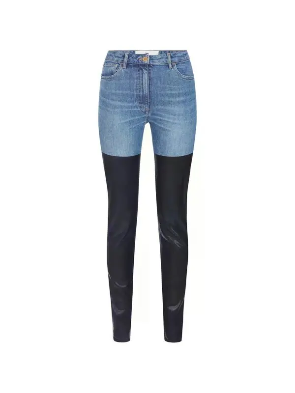 Elisabetta Franchi Cigarette Jeans With Double Texture - Black