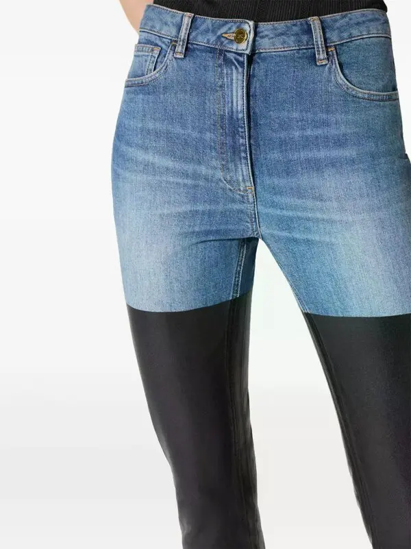 Elisabetta Franchi Cigarette Jeans With Double Texture