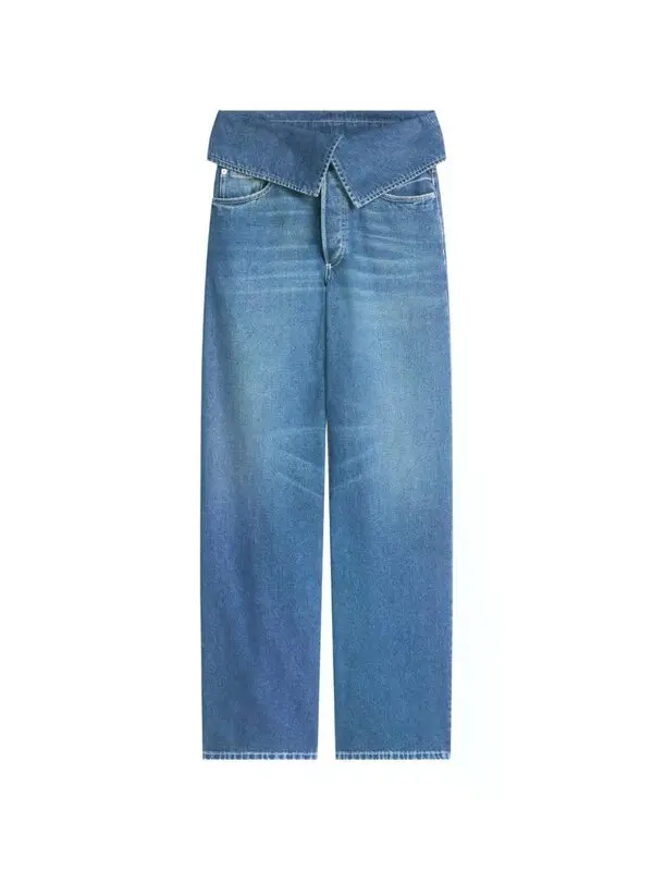 Dries Van Noten Folded Denim Pants - Blue