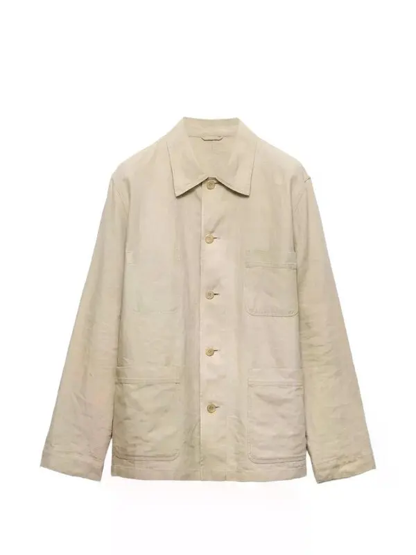 Prada Single-breasted Linen Jacket - Neutrals