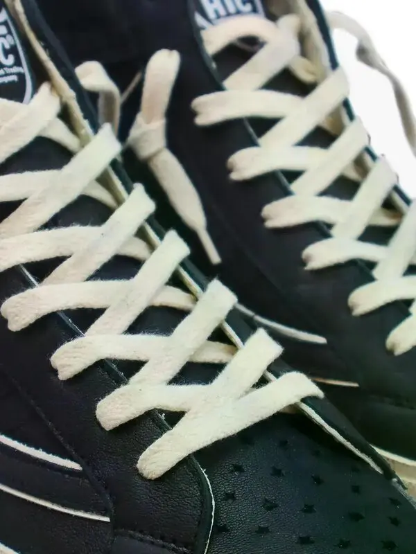 HTC LOS ANGELES Vipers Distressed Leather Sneakers - Black