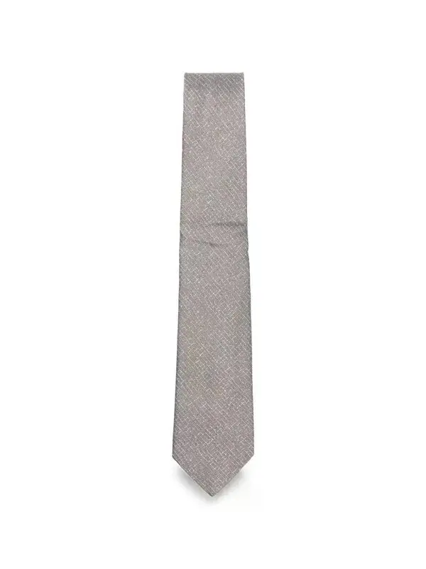 Canali Diamond-pattern Silk Tie - Grey