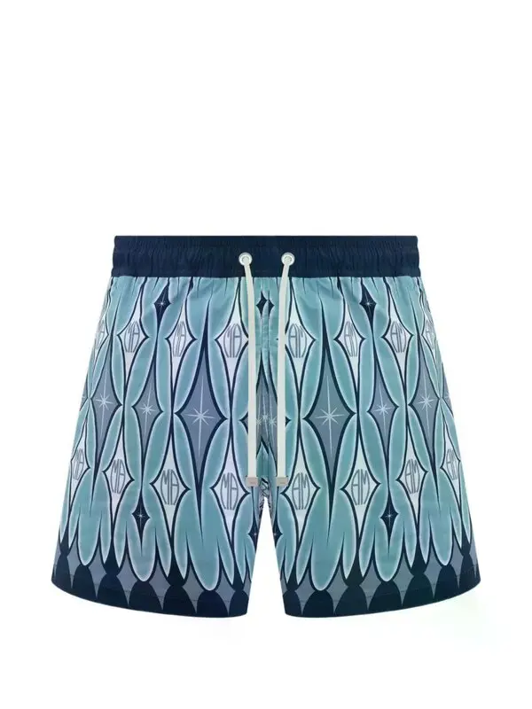 Amiri Argyle Swim Trunks - Blue
