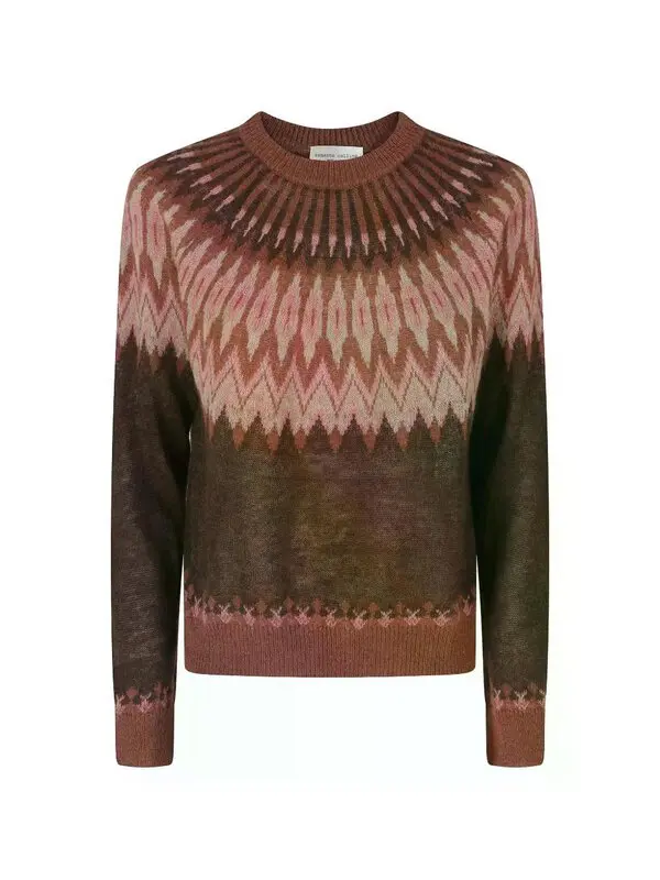 ROBERTO COLLINA Fair Isle-pattern Sweater - Brown
