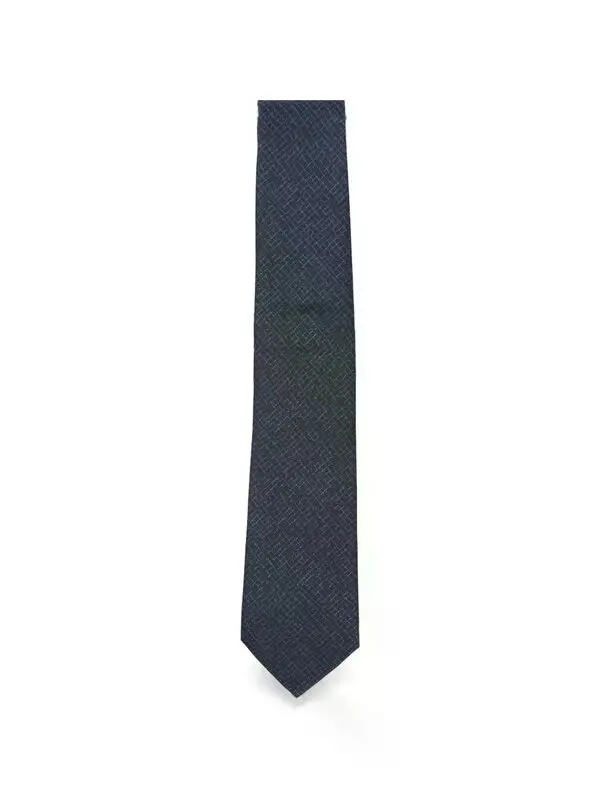 Canali Geometric-pattern Silk Tie - Blue