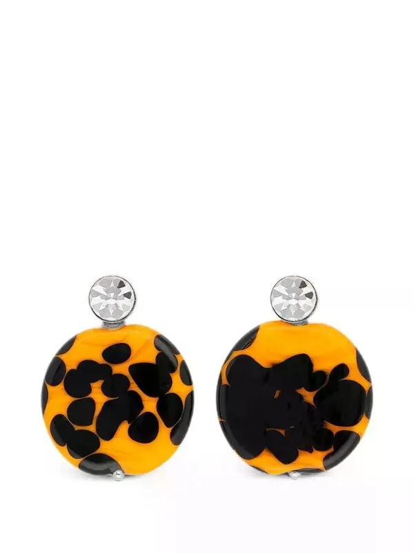 Dries Van Noten Handmade Painted Earrings - Silver