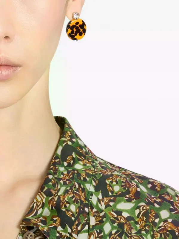 Dries Van Noten Handmade Painted Earrings
