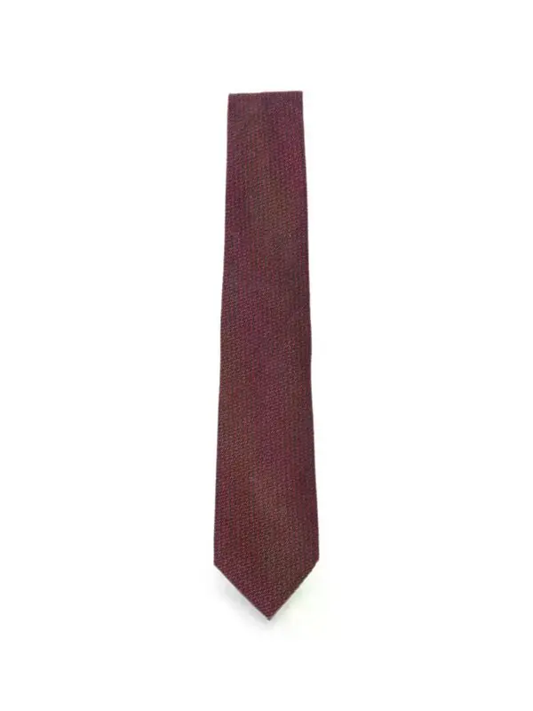 Canali Micro-pattern Silk-blend Tie - Red