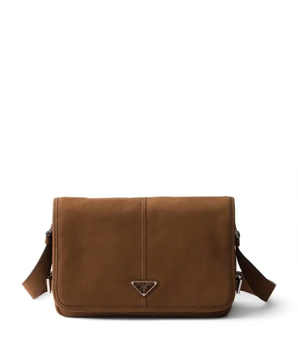 Prada Nubuck Leather Shoulder Bag - Brown