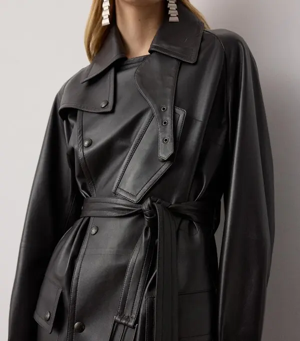 Ralph Lauren Lambskin Bailey Trench Coat