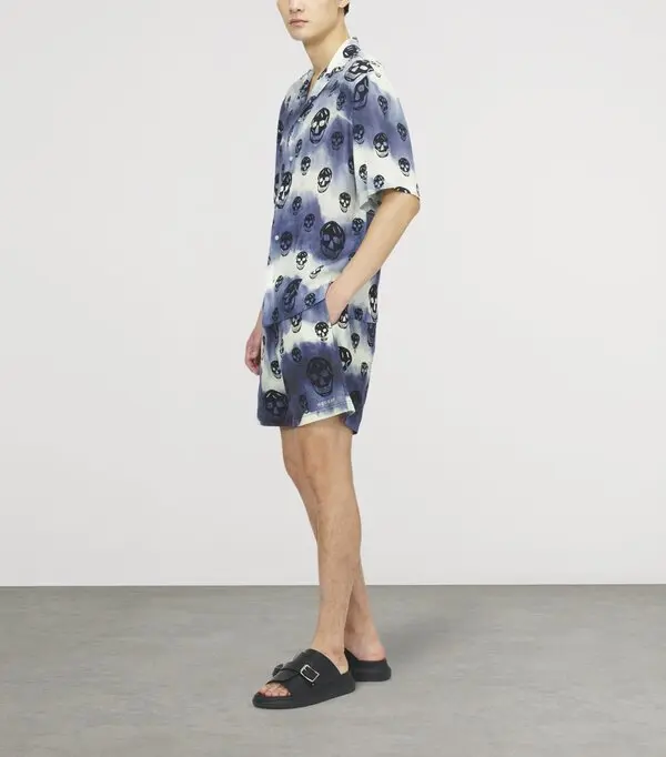 Alexander McQueen Tie-dye Skull Hawaiian Shirt
