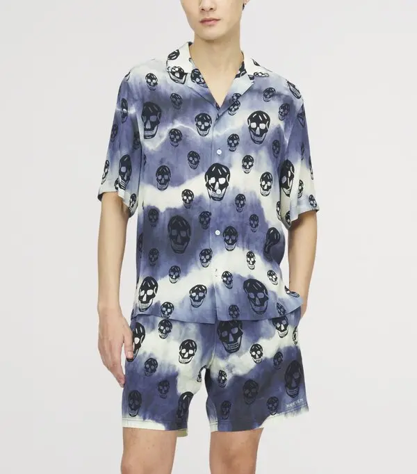 Alexander McQueen Tie-dye Skull Hawaiian Shirt