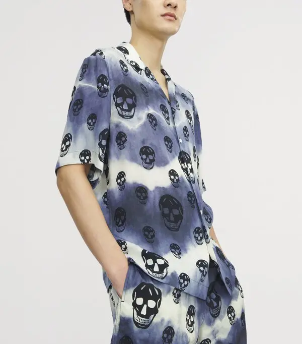 Alexander McQueen Tie-dye Skull Hawaiian Shirt