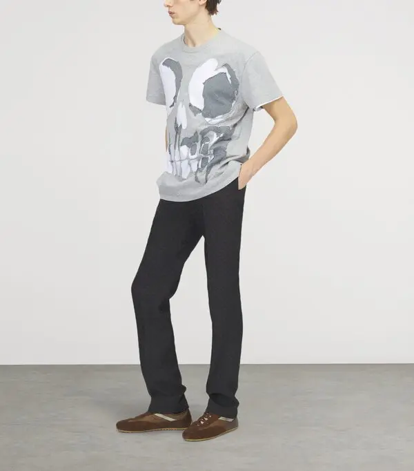 Alexander McQueen Skull Distressed T-shirt
