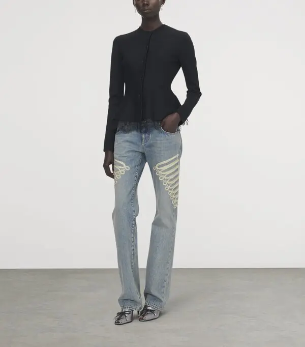 Alexander McQueen Lace-trim Cardigan