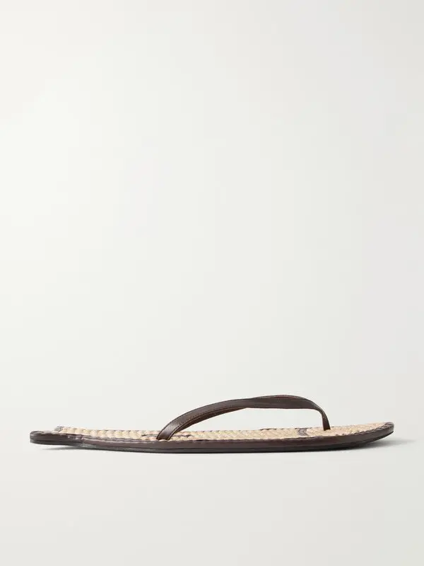 Staud Fish Leather And Raffia Sandals