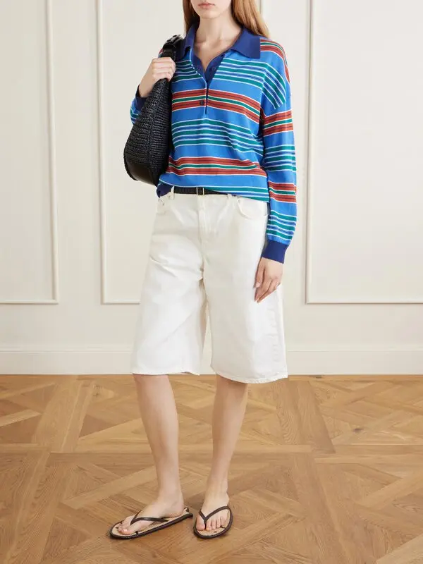 Staud Fish Leather And Raffia Sandals