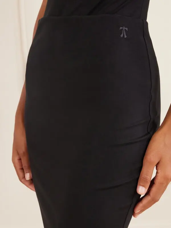 THE PARK Sheryl" Stretch-jersey Midi Skirt - Black