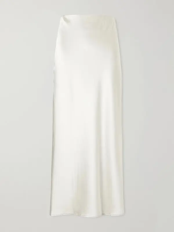 THE PARK Max Silk-satin Maxi Skirt - Gray
