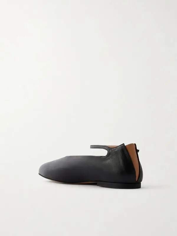 JIL SANDER Elyss Leather Ballet Flats