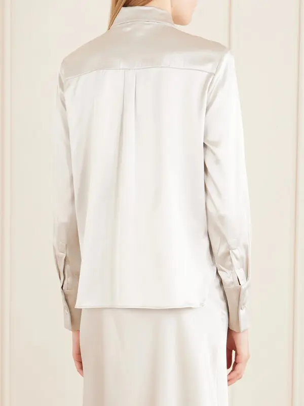 THE PARK Bonnie' Silk-blend Oversized Shirt With Curved Hem