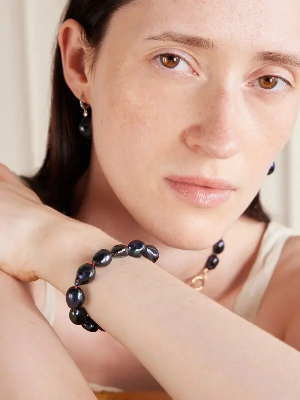 LUCY DELIUS 14-karat Gold, Diamond, And Pearl Bracelet