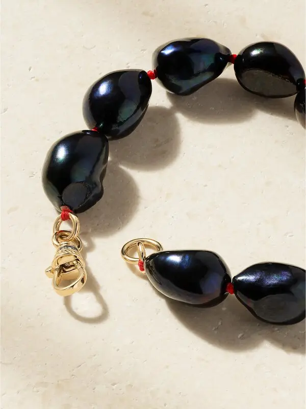 LUCY DELIUS 14-karat Gold, Diamond, And Pearl Bracelet