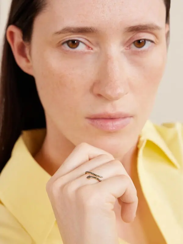 Ileana Makri Small Python 18-karat Gold Diamond Ring