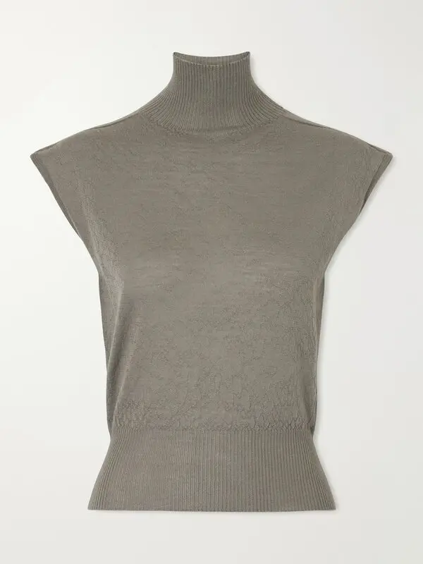 Rick Owens Ribbed Cashmere Top - Gray