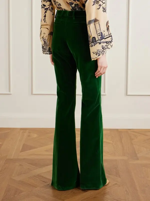 Etro Stretch-cotton Velvet Flared Pants
