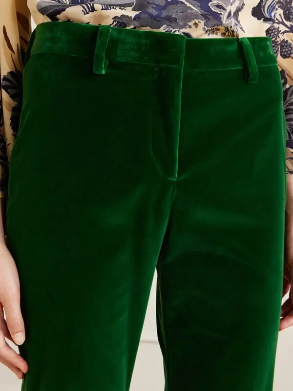 Etro Stretch-cotton Velvet Flared Pants