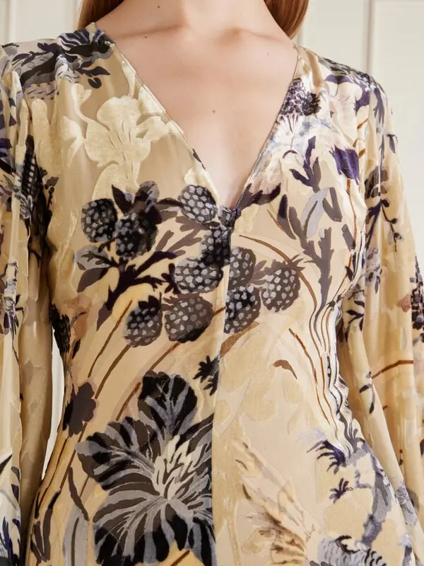 Etro Printed Floral-jacquard Maxi Dress